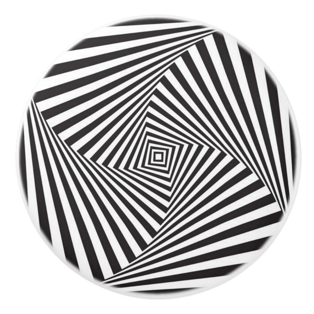 Black & White Striped Pinwheel Ceramic Knob | Zazzle