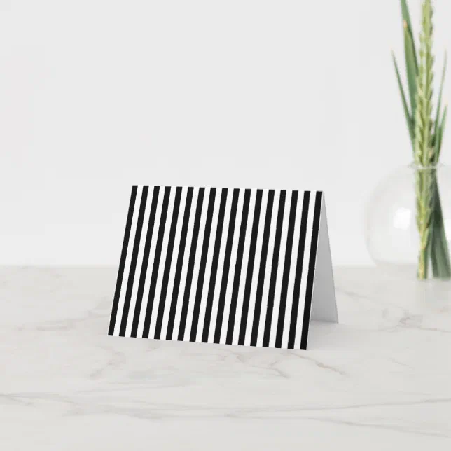 Black White Stripes Blank Note Card | Zazzle