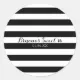 Black & White Stripes Modern Striped Custom Favor Classic Round Sticker ...