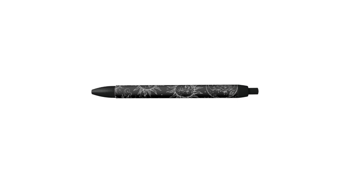 Black White Sun & Moon Celestial Night Sky Pen | Zazzle