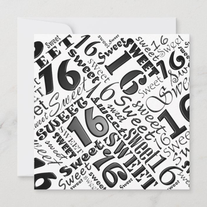 Black&White Sweet 16 Birthday Party Invitation | Zazzle.com