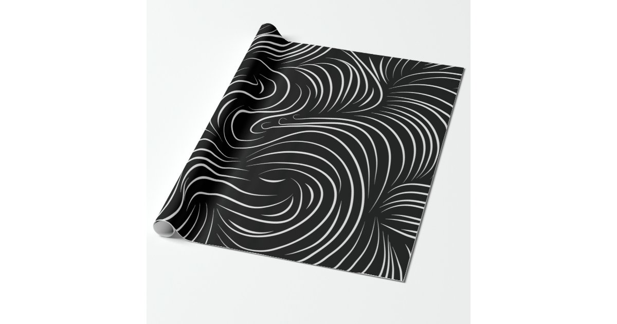 Black & White Swirl Unique Wrapping Paper | Zazzle
