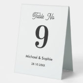 Black White Table Number Wedding Table Tent Sign | Zazzle