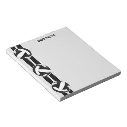 black white team colors volleyball coach custom notepad | Zazzle