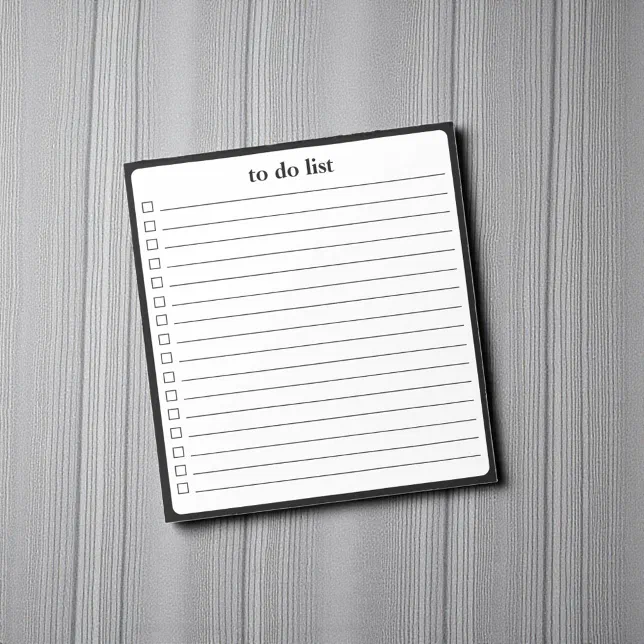 Black White To Do List Minimalist Teacher Notepad | Zazzle