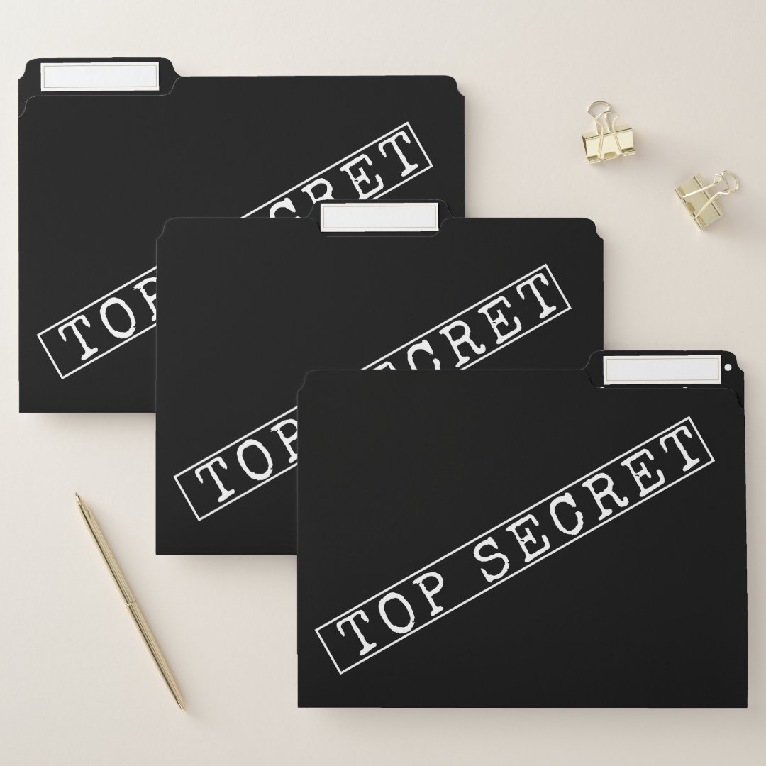 Black & White Top Secret File Folder | Zazzle