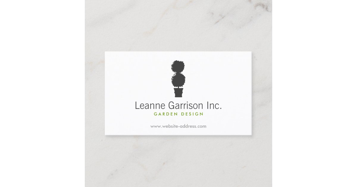 BLACK & WHITE TOPIARY LOGO Business Card | Zazzle