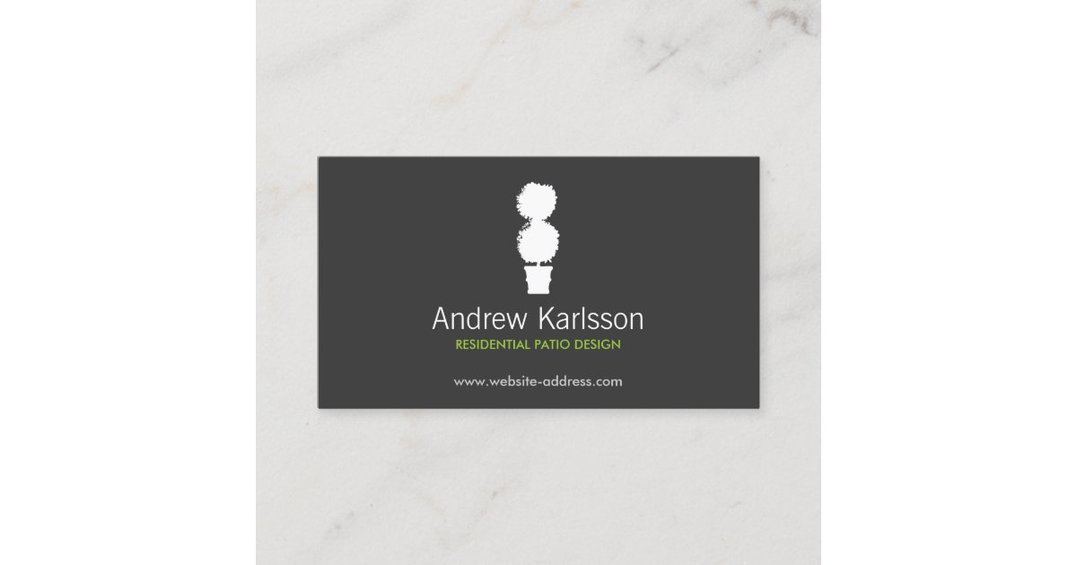 BLACK & WHITE TOPIARY LOGO II Business Card | Zazzle