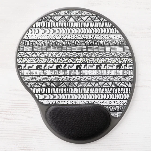 Black White Tribal African Pattern Gel Mouse Pad | Zazzle