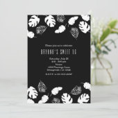 Black & White Tropical Leaves Elegant Chic Party Invitation | Zazzle