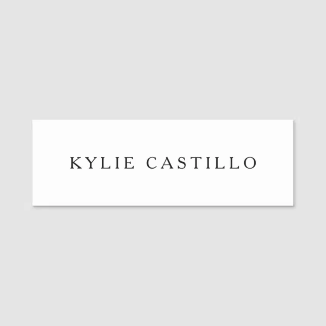 Black White Unique Classical Professional Name Tag | Zazzle