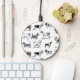 Black & White Vintage Dogs Pattern Wireless Charger | Zazzle