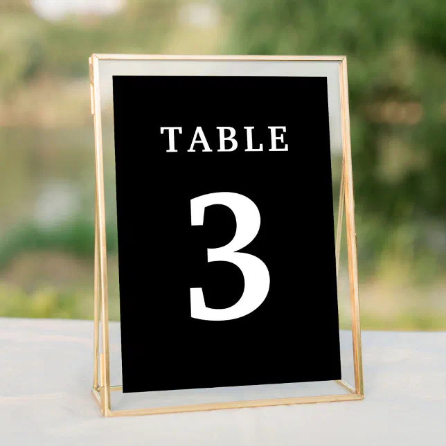 Black White Wedding Table Number | Zazzle