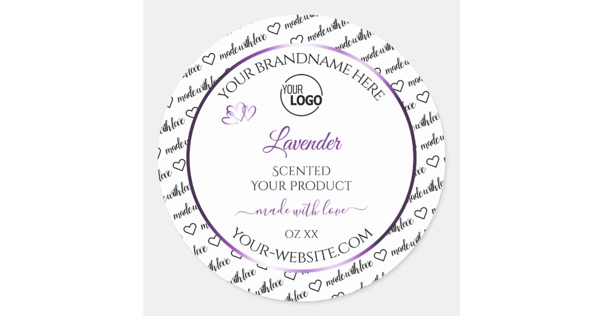 Black White Word Cloud Purple Product Labels Logo | Zazzle