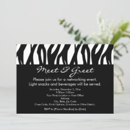 Black/White Zebra Meet and Greet Invitations | Zazzle