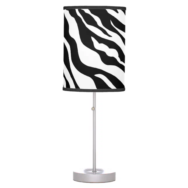 Black White Zebra Skin Custom Lamp | Zazzle