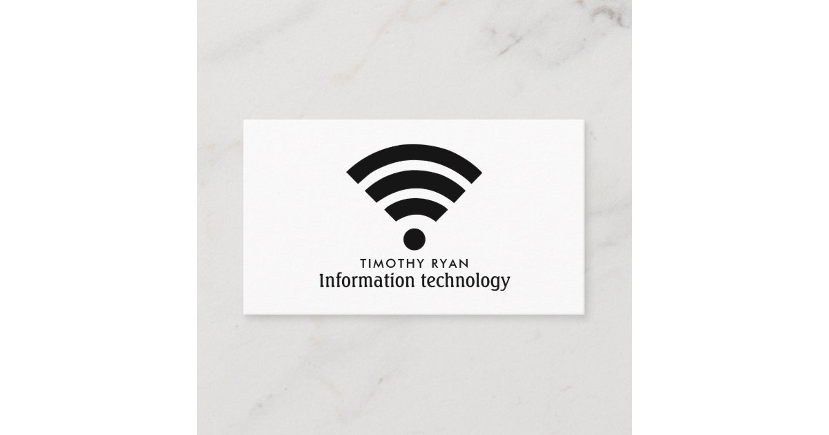 Black Wi-Fi Logo, Information Technology, Computer Business Card | Zazzle