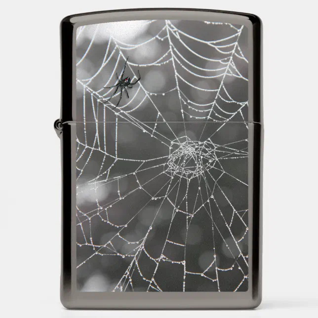 Black Widow in Spider Web Halloween Zippo Lighter | Zazzle