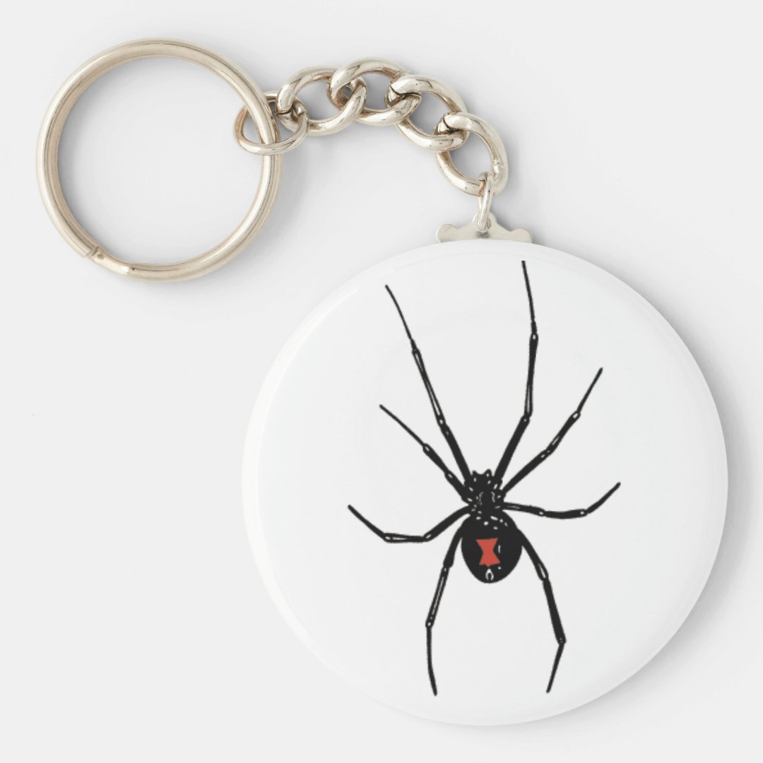 BLACK WIDOW SPIDER KEYCHAIN KEYRING | Zazzle