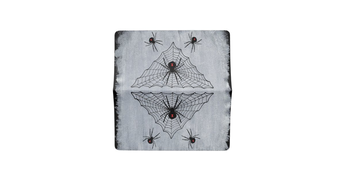 Black Widow Spider Triangle Web Halloween Gothic Checkbook Cover | Zazzle