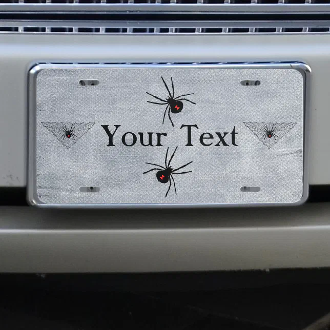 Black Widow Spider Web Halloween Gothic License Plate | Zazzle