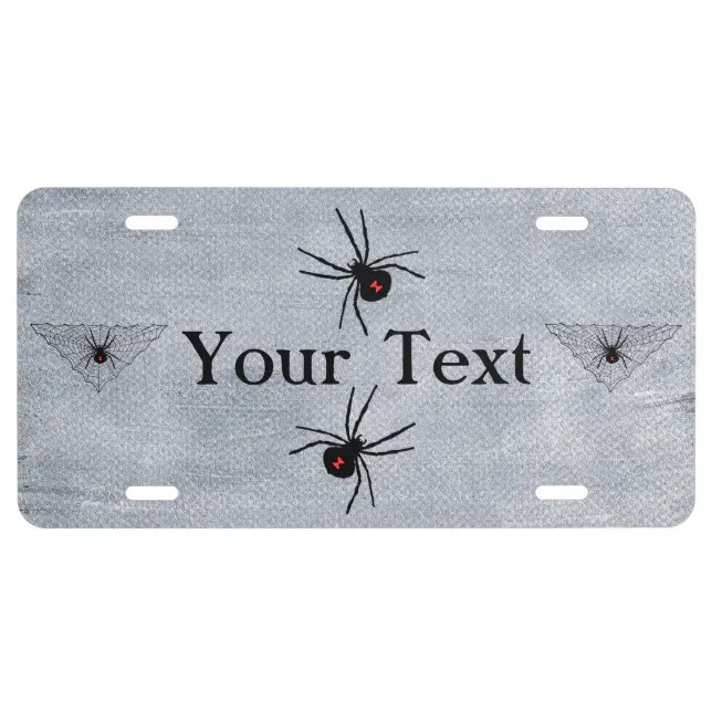 Black Widow Spider Web Halloween Gothic License Plate | Zazzle
