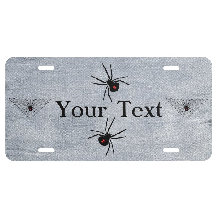 Black Widow Spider Web Halloween Gothic License Plate | Zazzle