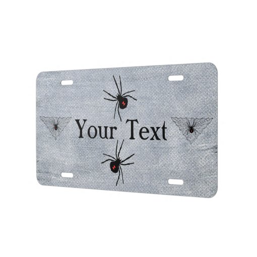Black Widow Spider Web Halloween Gothic License Plate | Zazzle