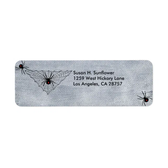 Black Widow Spider Web Retun Address Labels | Zazzle