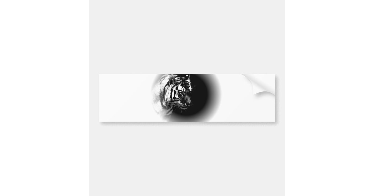 Black & Wild Tiger Head Bumper Sticker | Zazzle