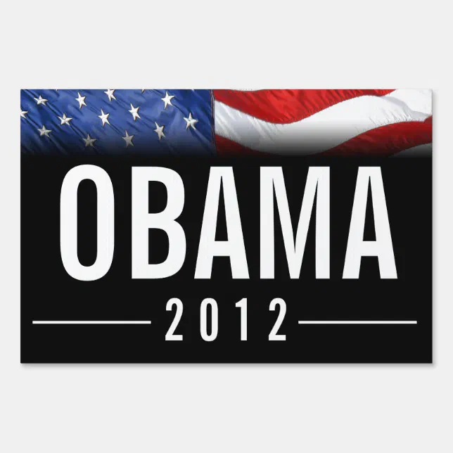 Black with big Obama 2012 Yard Sign | Zazzle