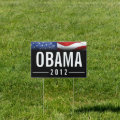Black with big Obama 2012 Yard Sign | Zazzle