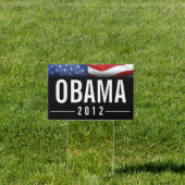 Black with big Obama 2012 Yard Sign | Zazzle