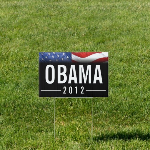 Black with big Obama 2012 Yard Sign | Zazzle