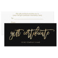 Black with Faux Gold Script | Gift Certificate | Zazzle