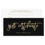 Black with Faux Gold Script | Gift Certificate | Zazzle