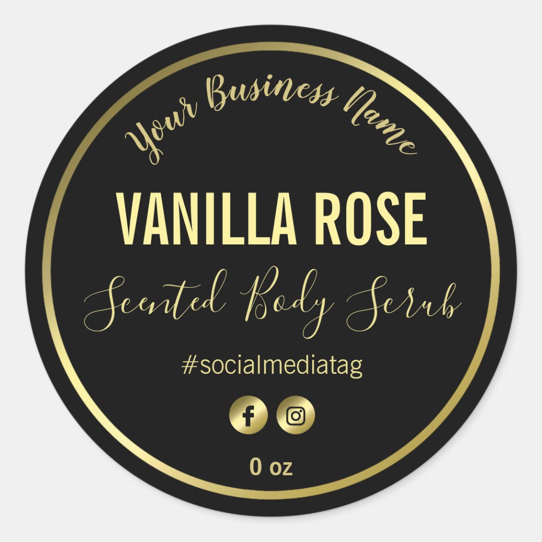 Black With Gold Trim Product Labels | Zazzle