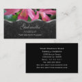 Black With Pink Lily Business Cards | Zazzle
