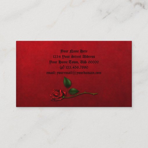 Black with Red Roses Initial S Goth Business Card | Zazzle