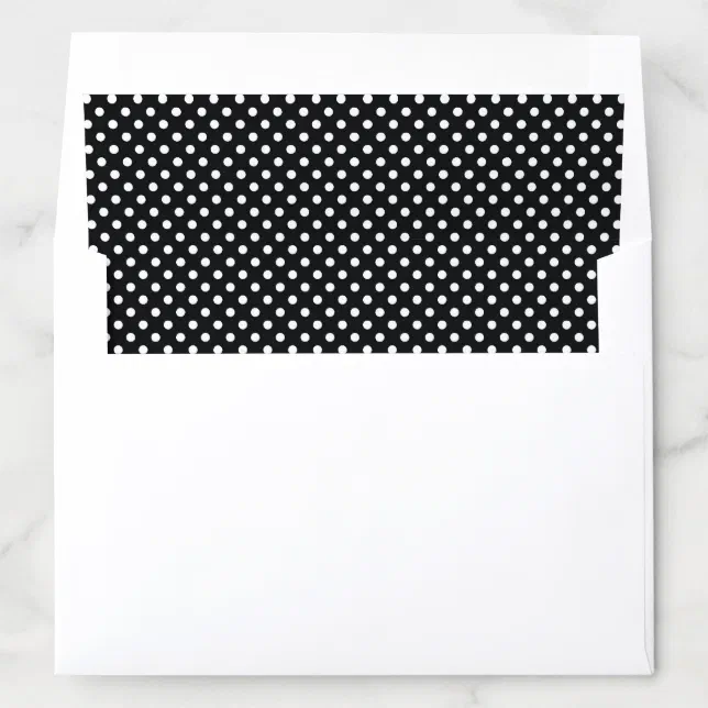 Black with white dots envelope liner | Zazzle