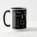 Black with White Font Beloved Pastor Signature Mug | Zazzle