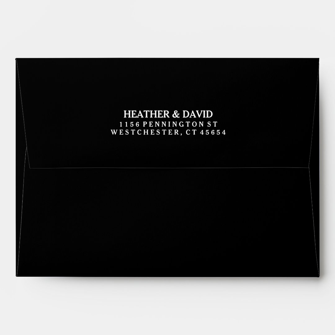 Black with White Inside Invitation Envelope | Zazzle