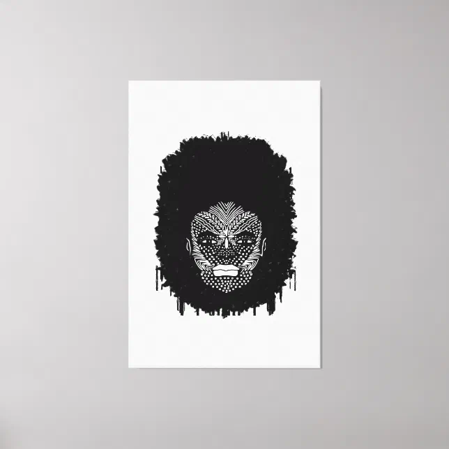 Black Woman with African Tribal Face Markings Canvas Print | Zazzle