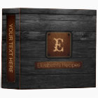 modern wood & black custom subject, monogrammed 3 ring binder | Zazzle.com