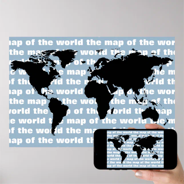 black world map poster | Zazzle