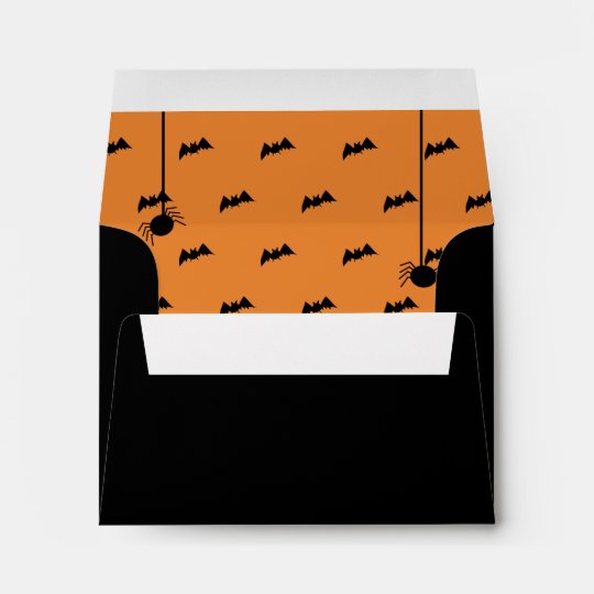 Black x Orange Bat Pattern with Ghost Envelope | Zazzle.com