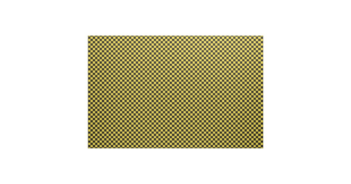 Black & Yellow Checker Pattern Fabric | Zazzle