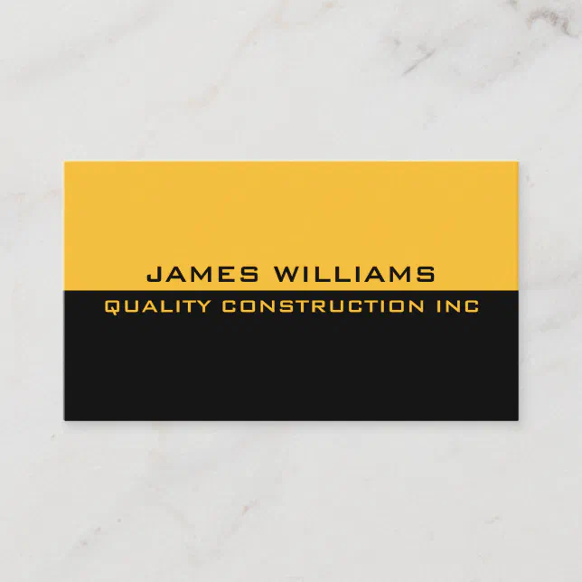 Black Yellow Construction Business Card | Zazzle