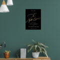 Black Yellow Gold Calligraphy Rehearsal Dinner Poster | Zazzle
