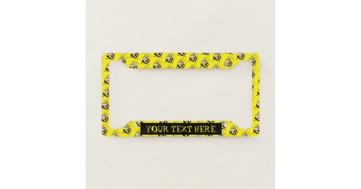Black Yellow Insect Bumble Bee Bumblebee Honeybee License Plate Frame ...